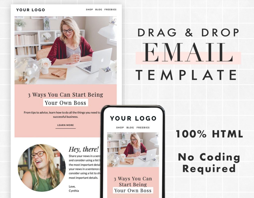Editable Email Template (Template B) | Little Theme Shop