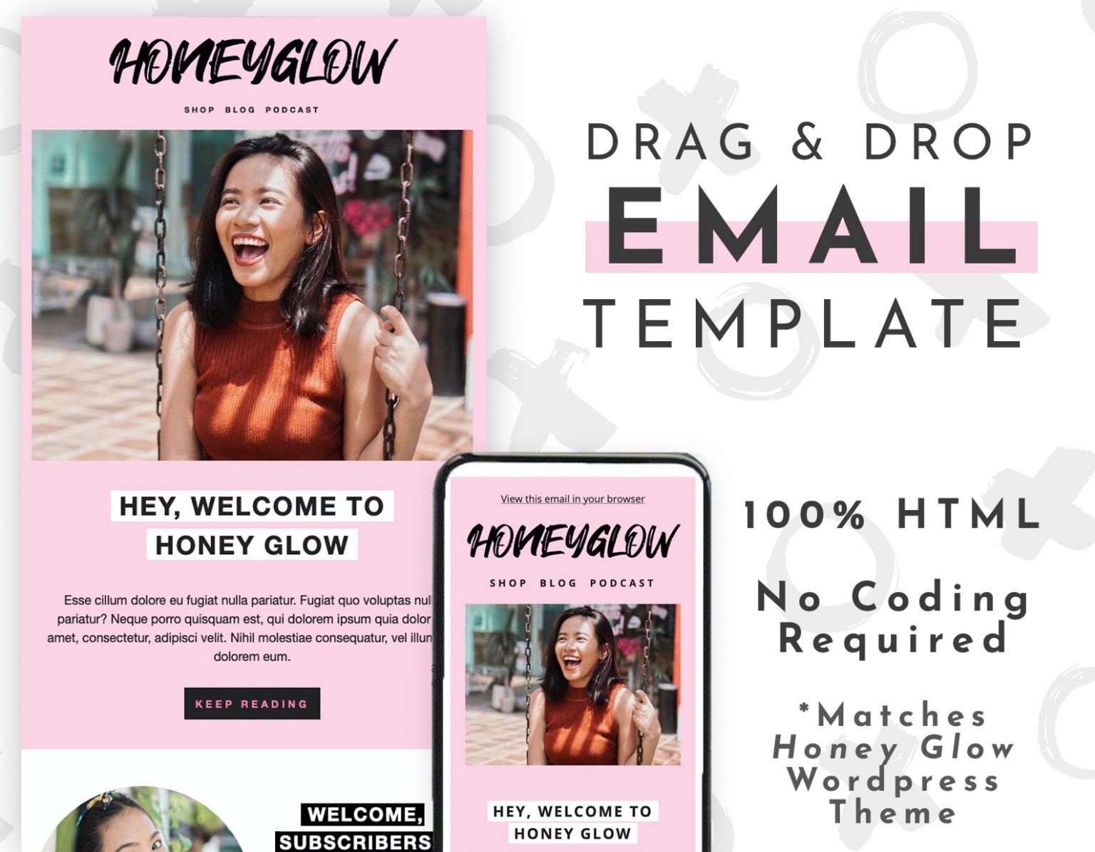 Editable Email Template (Honeyglow) | Little Theme Shop