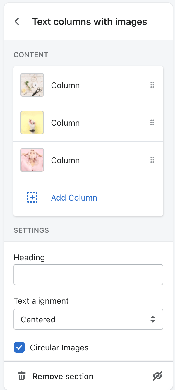 Text Column with Images | Little Theme Shop