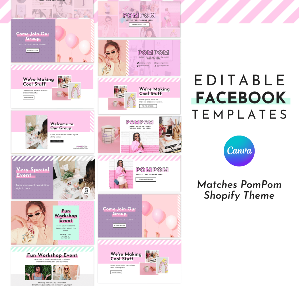 Facebook Template Set (PomPom) | Little Theme Shop