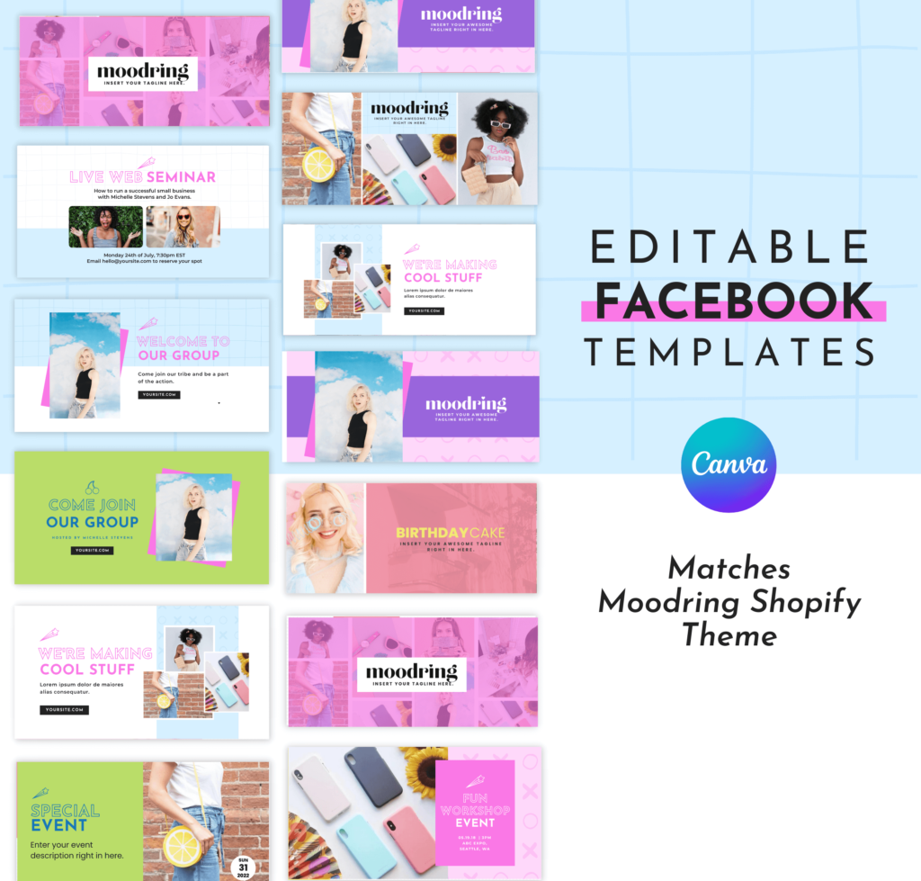 Facebook Template Set (Moodring) | Little Theme Shop