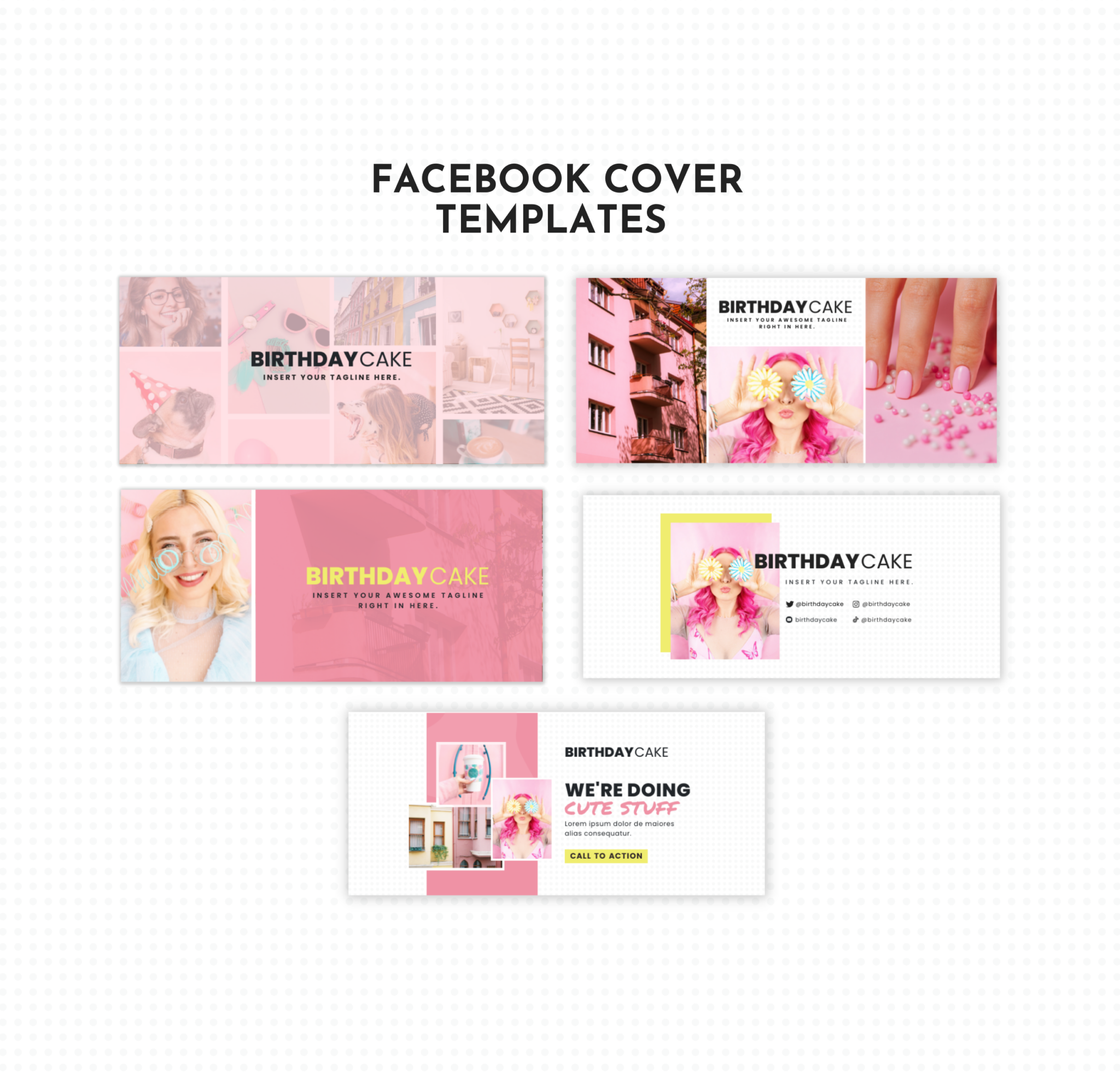 Facebook Template Set (Birthday Cake) | Little Theme Shop
