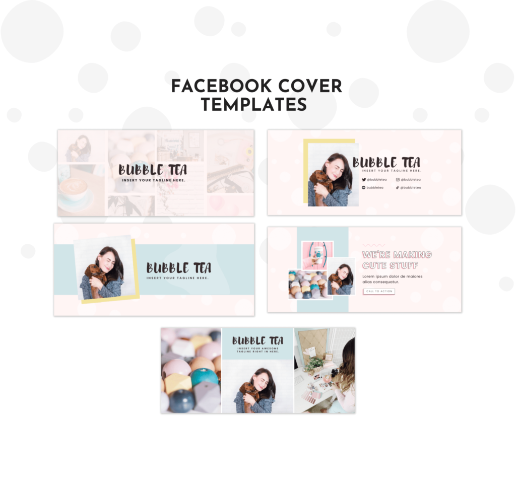 Facebook Template Set (Bubble Tea) | Little Theme Shop
