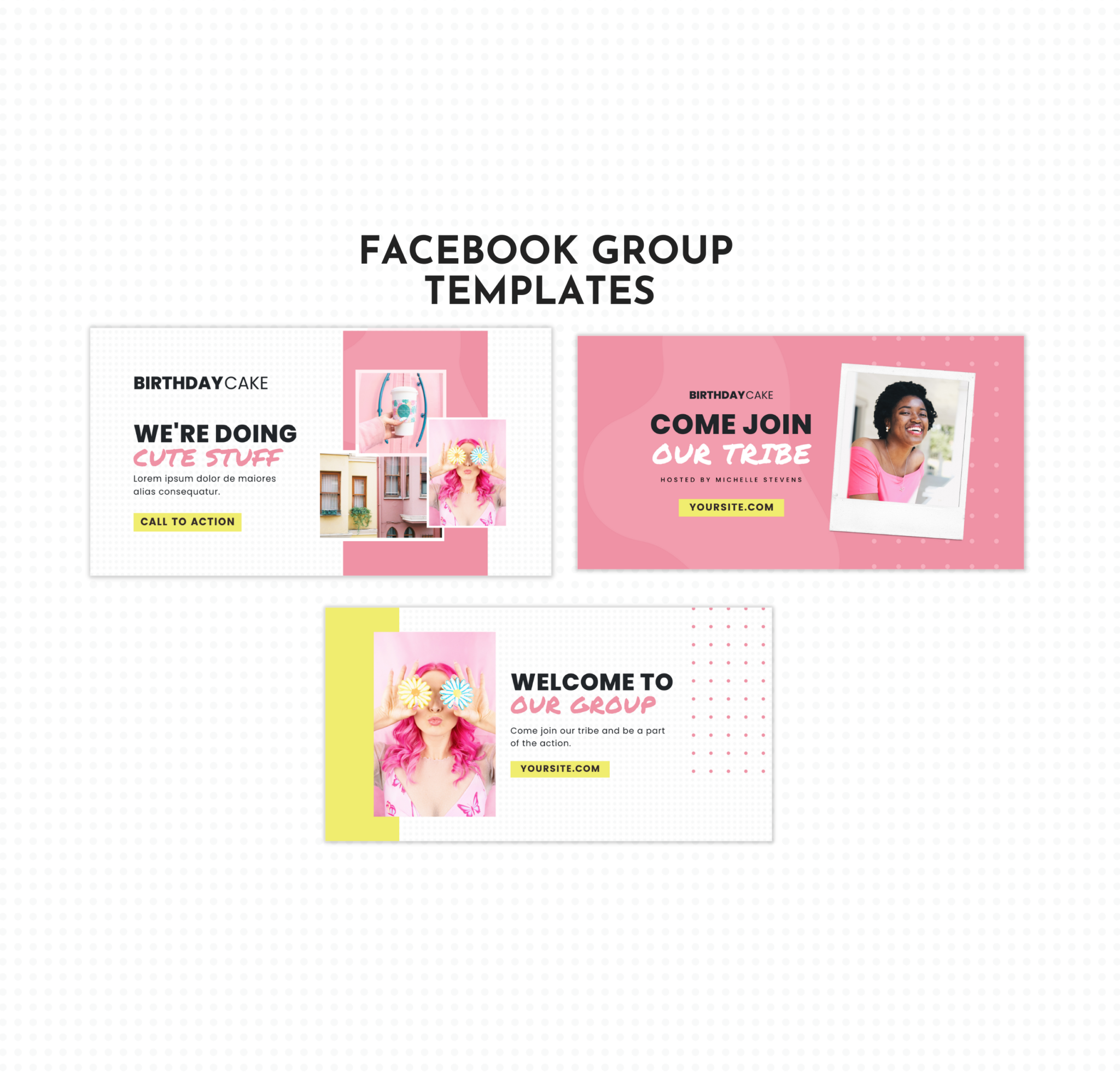 Facebook Template Set (Birthday Cake) | Little Theme Shop