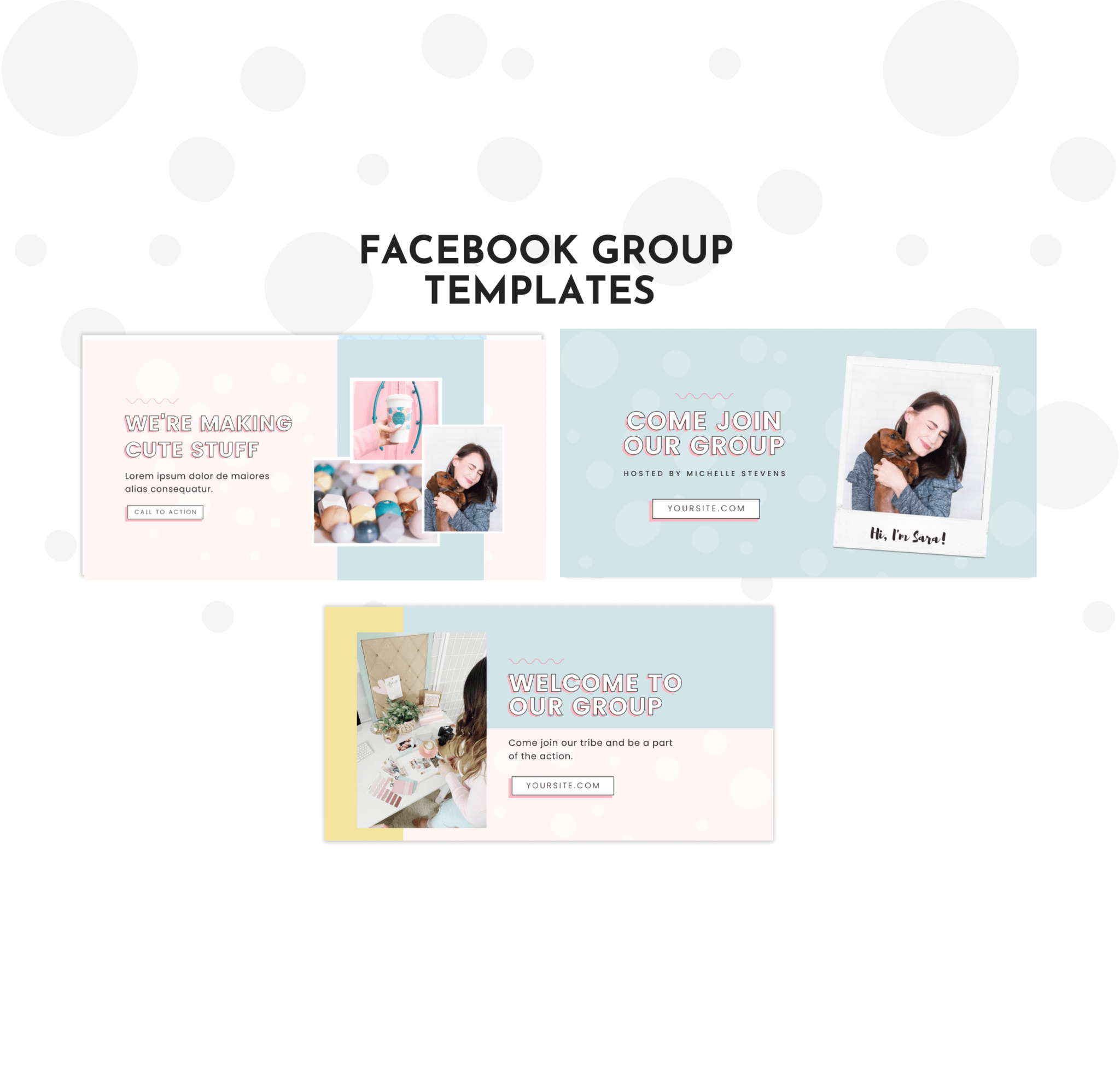 Facebook Template Set (Bubble Tea) | Little Theme Shop