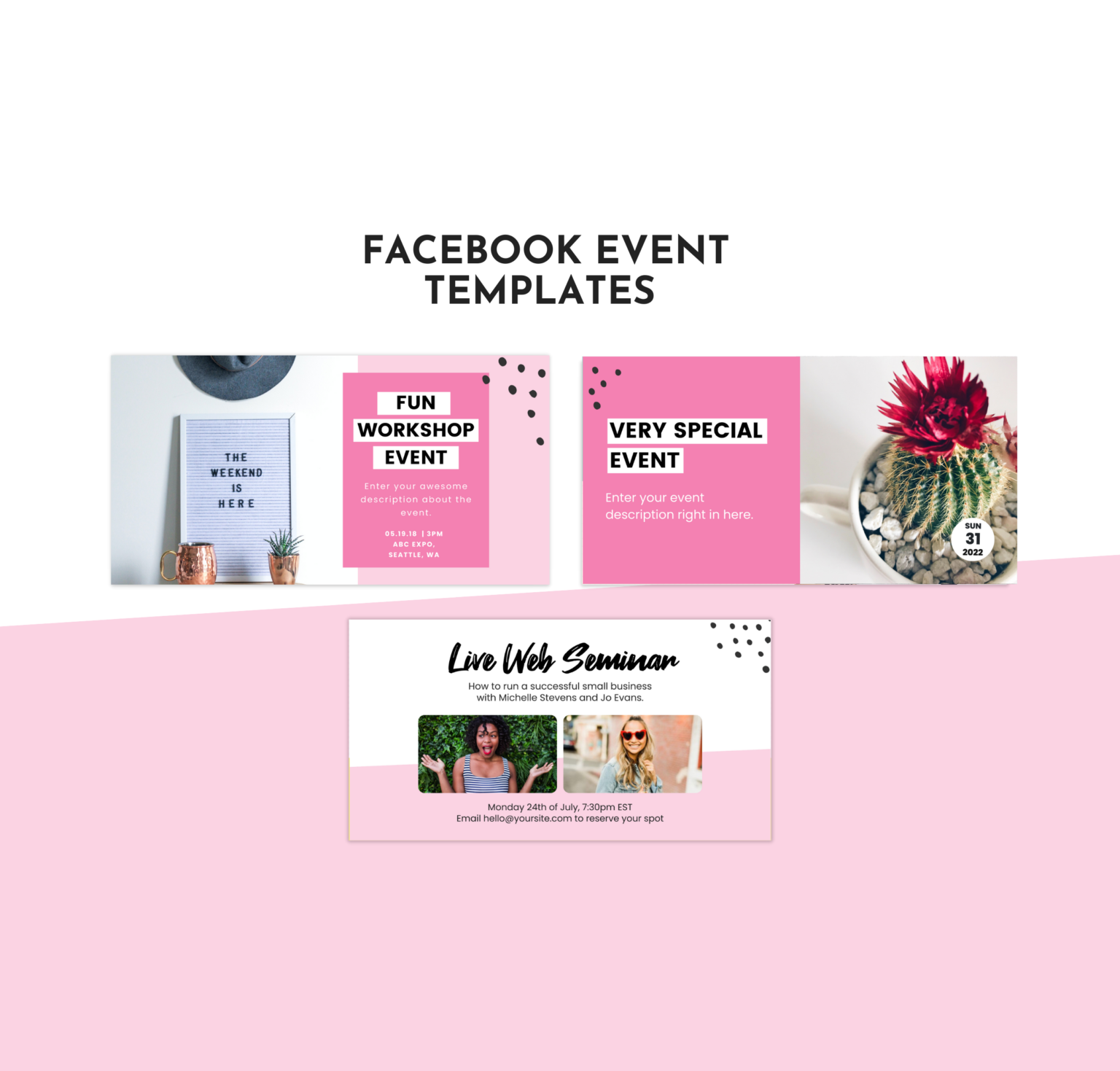 Facebook Template Set (Honey Glow) | Little Theme Shop