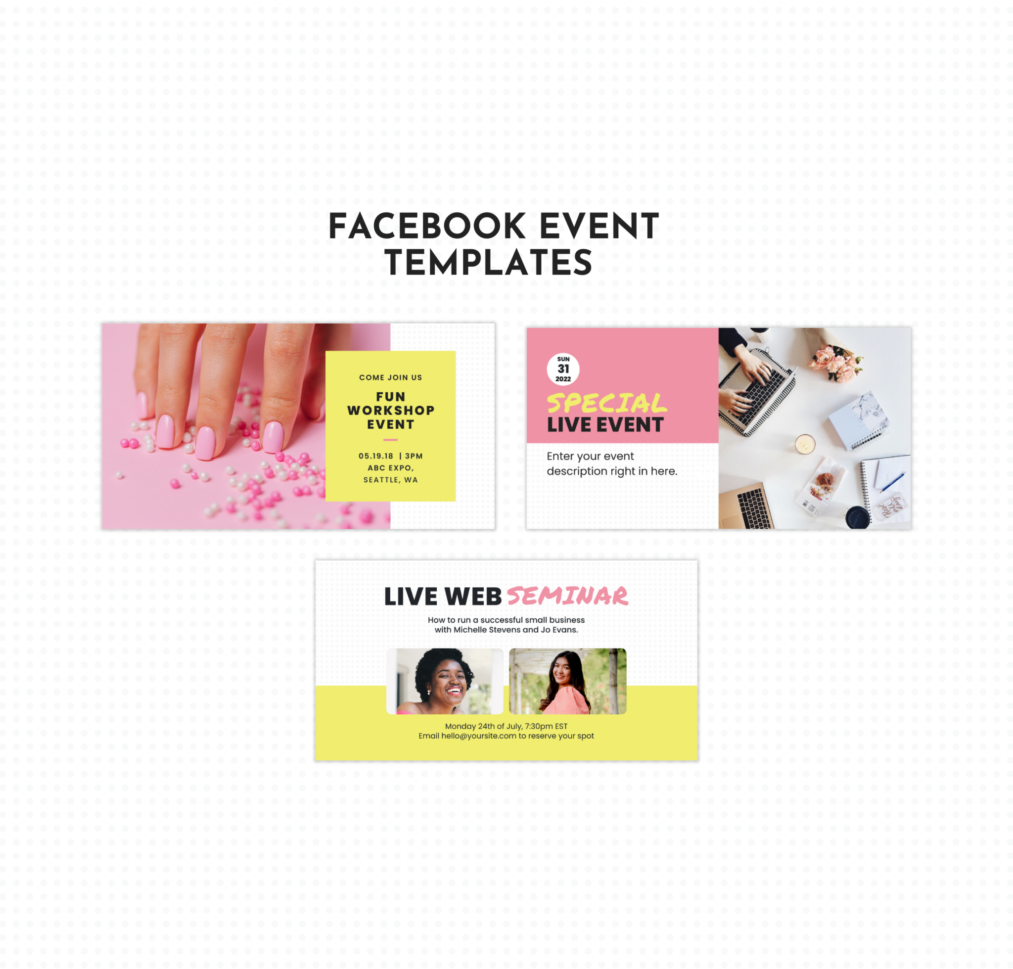 Facebook Template Set (Birthday Cake) | Little Theme Shop