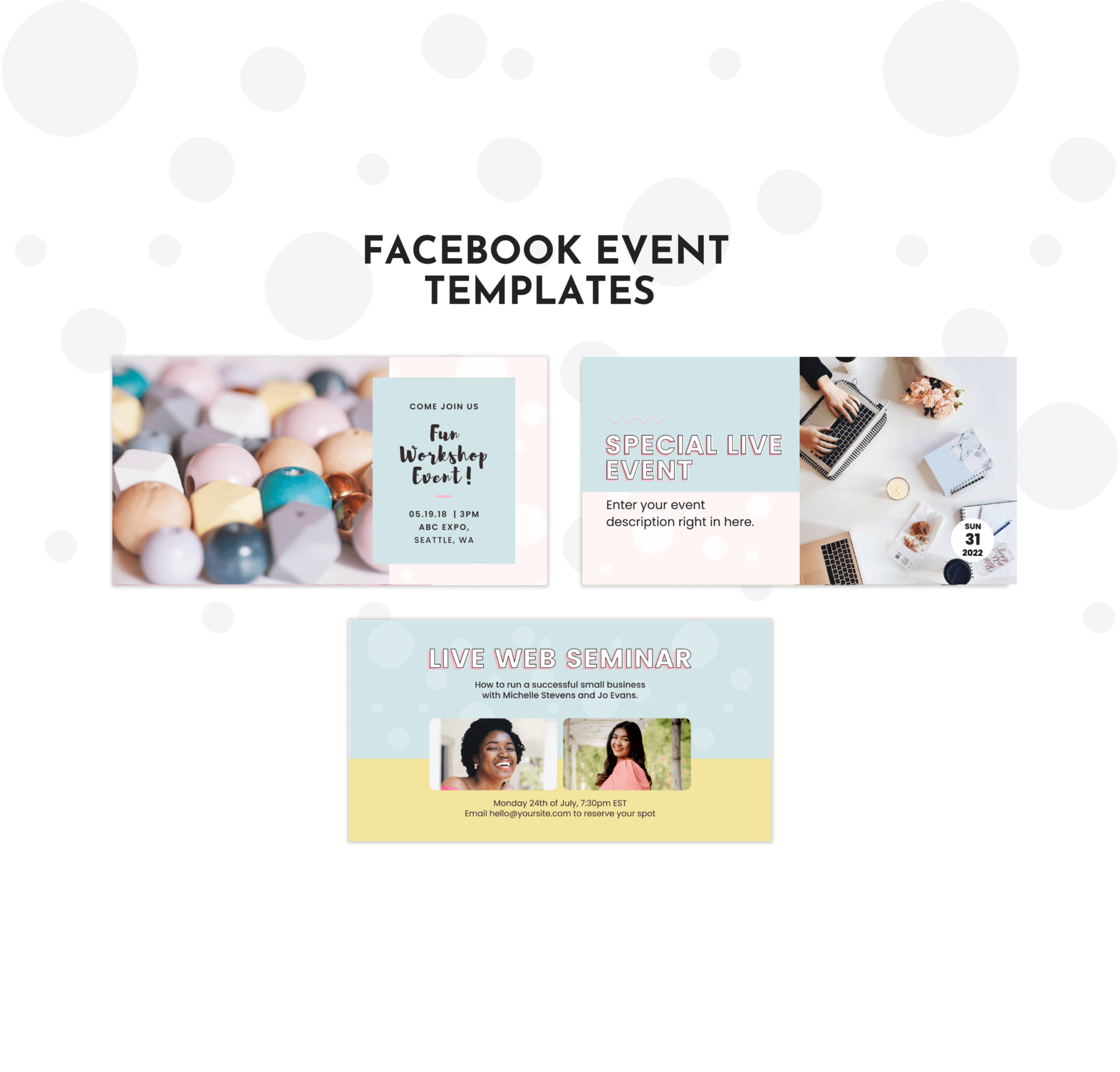 Facebook Template Set (Bubble Tea) | Little Theme Shop