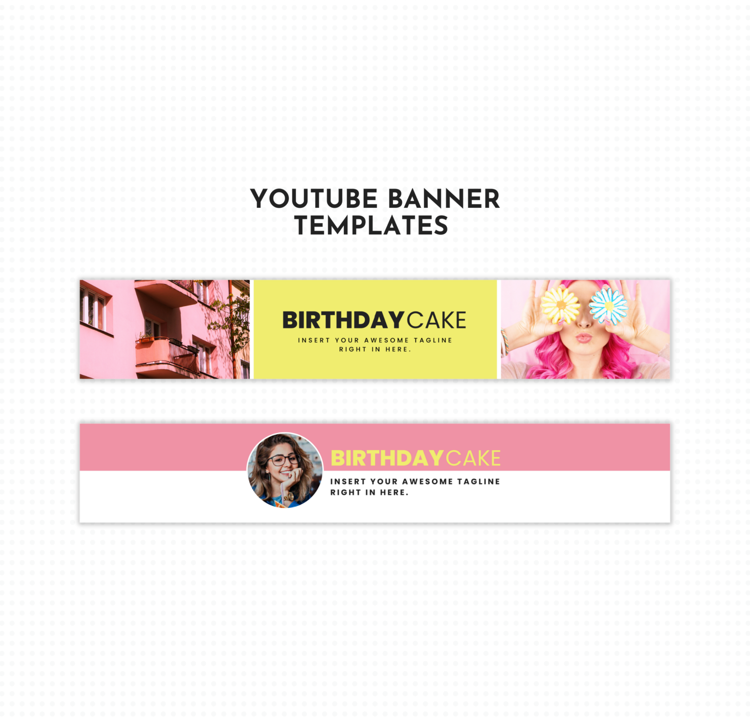 Birthday Cake YouTube Branding Kit | Little Theme Shop