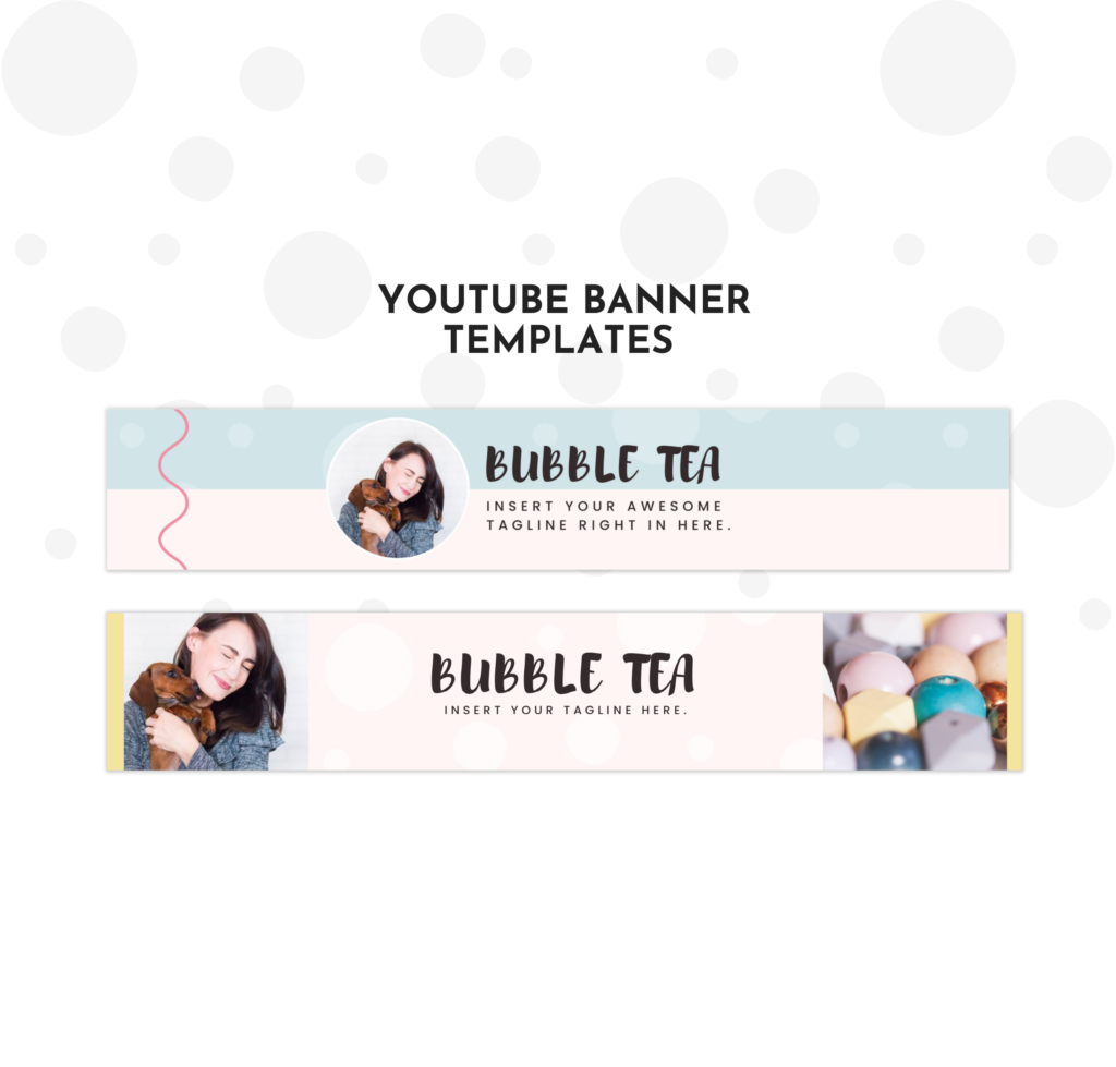 Bubble Tea YouTube Branding Kit | Little Theme Shop