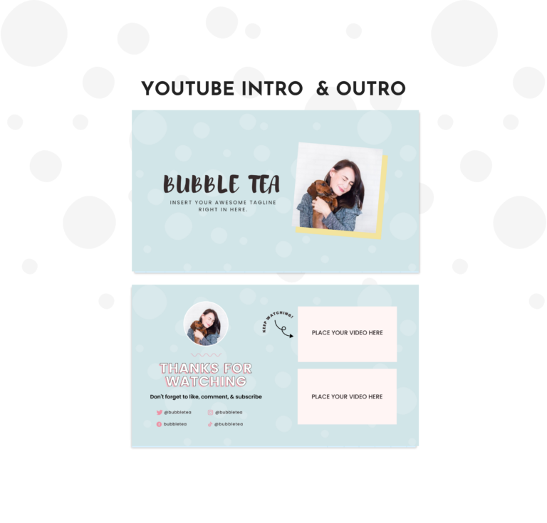 Bubble Tea YouTube Branding Kit | Little Theme Shop