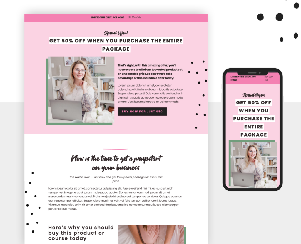 Pink Sales Funnel Templates for Wordpress