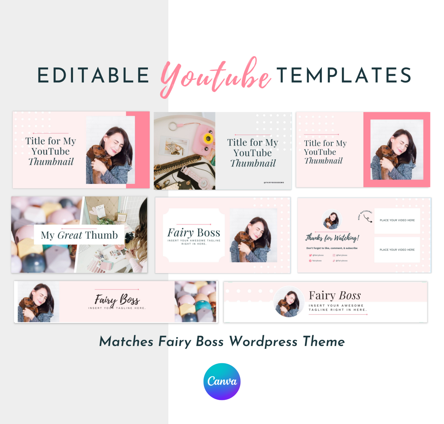 Fairy Boss YouTube Templates | Little Theme Shop